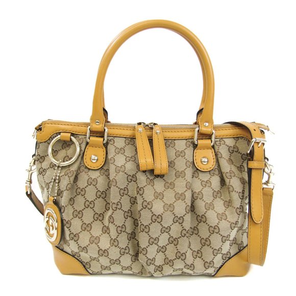 Gucci | Bags | Gucci Sukey 24792 Womens Leathergg Canvas ...